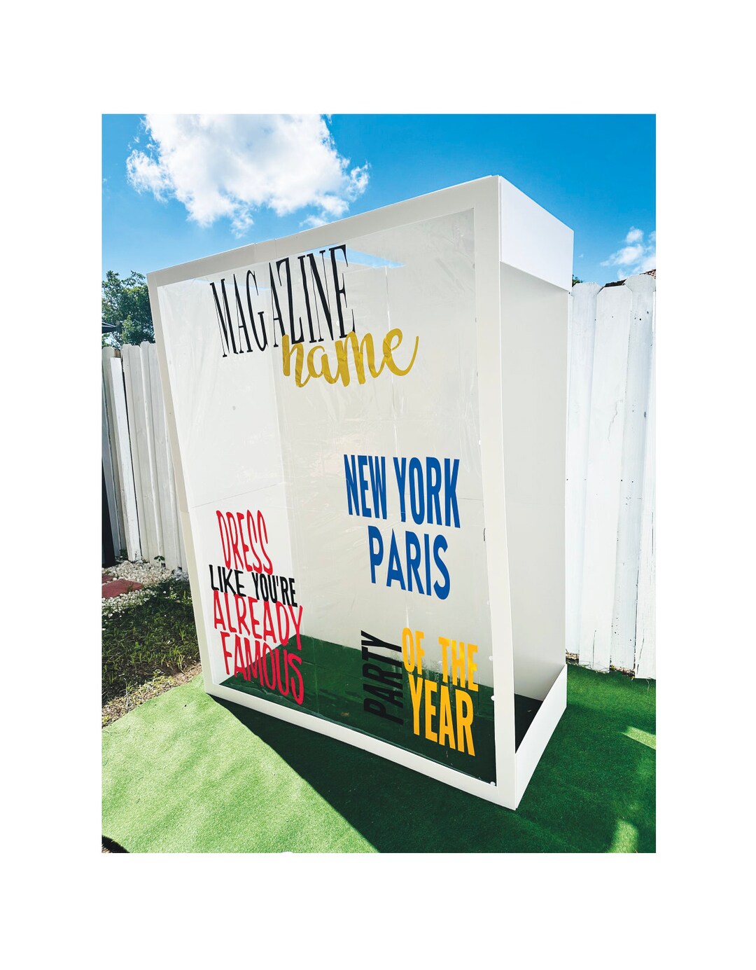 6.3ft by 5.4ft Magazine Photobooth, Magazine Life Size, Custom Magazine ...
