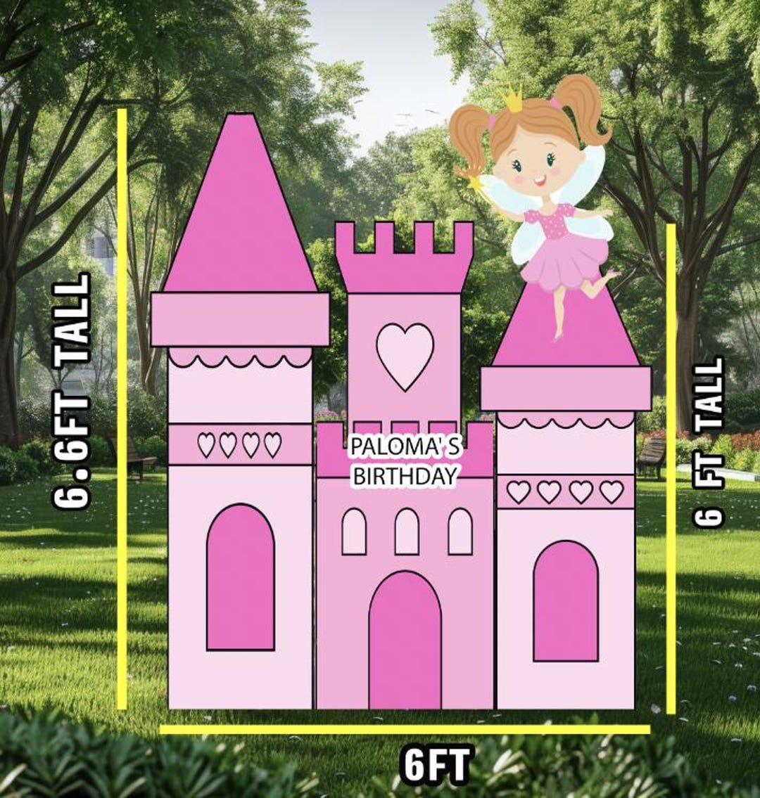Pink & Light Pink Castle. Party Decorations Props Foam Board Panels no ...