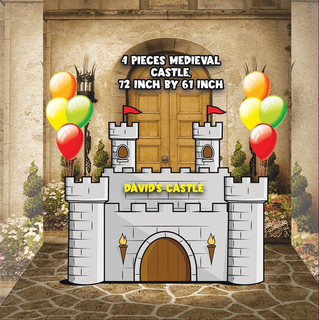 Cutout Castle, Custom Name, Assemble Necessary, Medieval Castle, Party ...