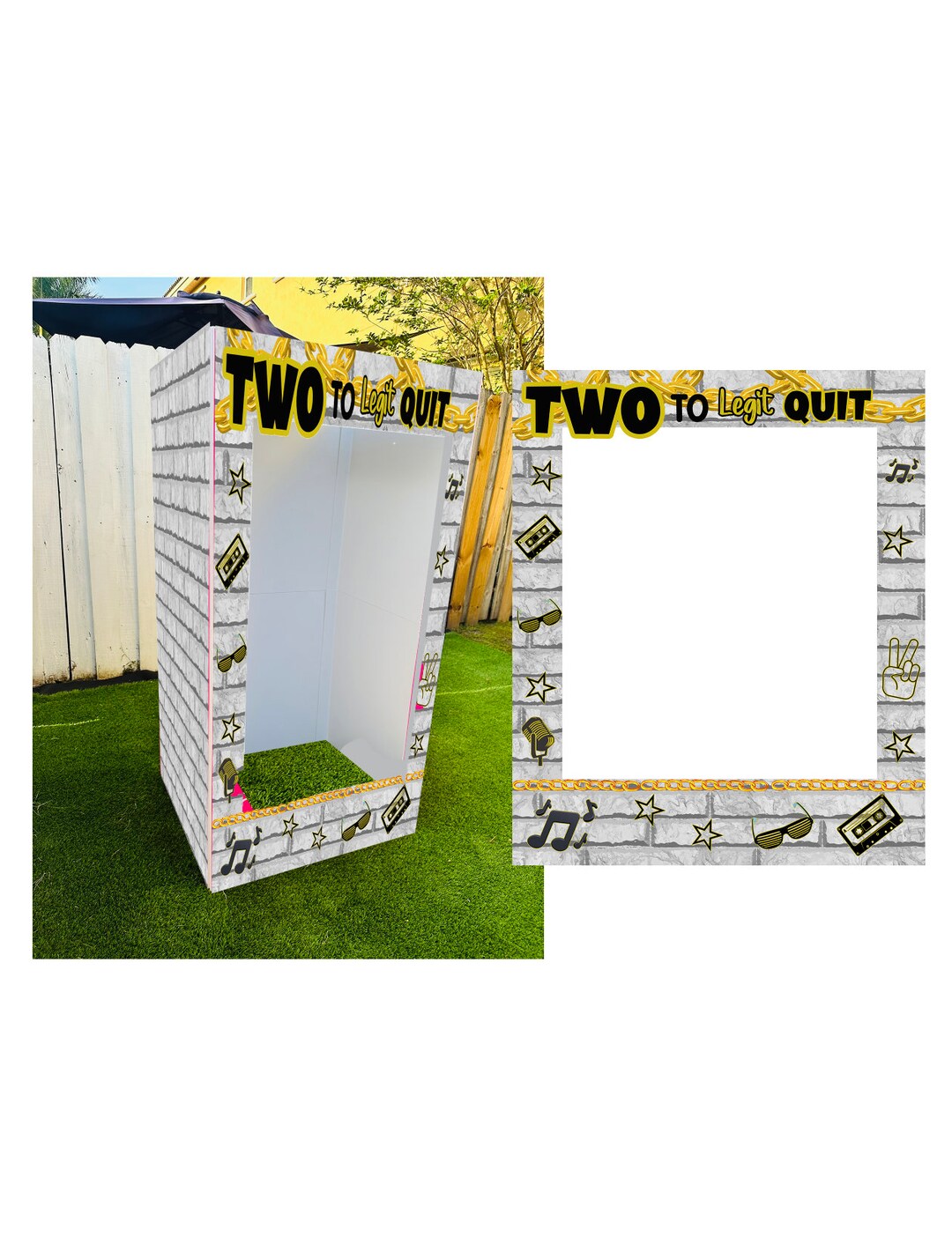 Two to Legit to Quit, Legit Quit Photo Booth, Party, Silver Curtains ...