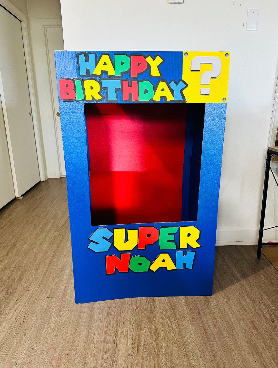 4ft, 5ft, and 6ft Blue Custom Photo Both, Life Size Box, Box, Mario ...