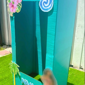 Moana Photo Booth, Birthday Photo Box, Silver Curtains Include ...