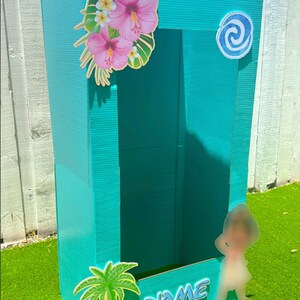 Moana Photo Booth, Birthday Photo Box, Silver Curtains Include ...