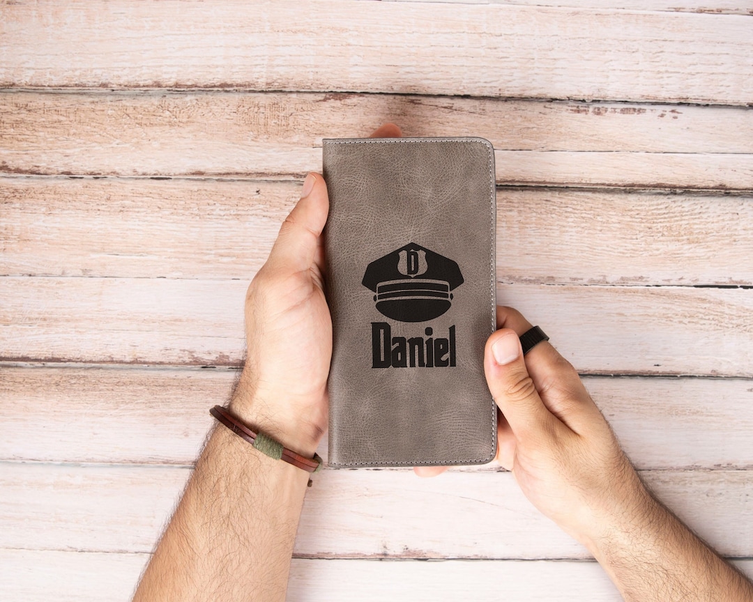 Police Badge Wallet, Police Officer Gift, Personalized Leather Bifold ...
