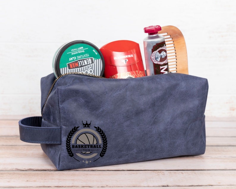 Football Team Dopp Kit, Football Coach Gift Leather Dopp Kit, Senior ...