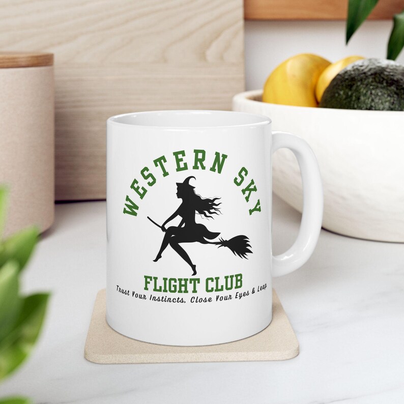 Wicked Musical Movie Defying Gravity Mug, Flight Club, Western Sky Mug ...