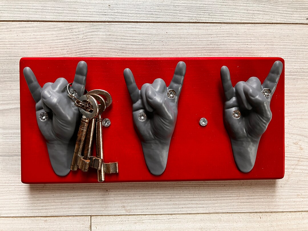 Keyboard Heavy Metal Red With Gray Hand Hooks - Etsy