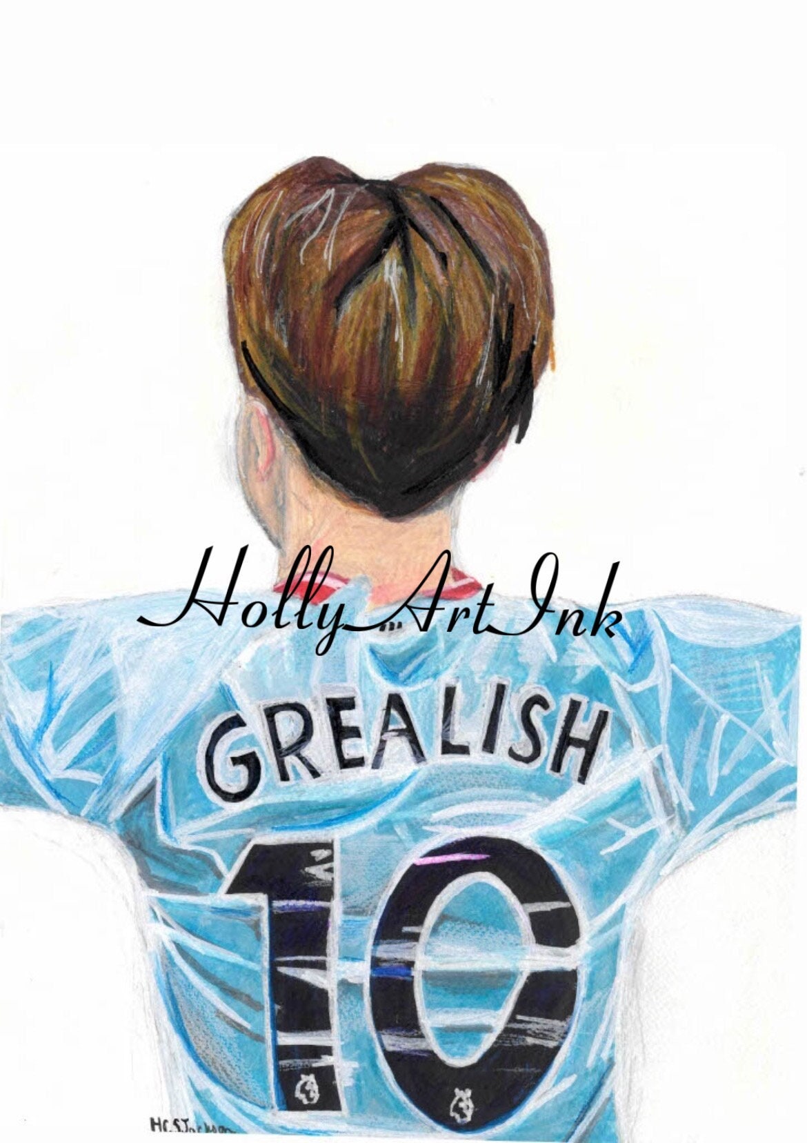 Jack Grealish Poster Digital Download Art Manchester City Coloured ...