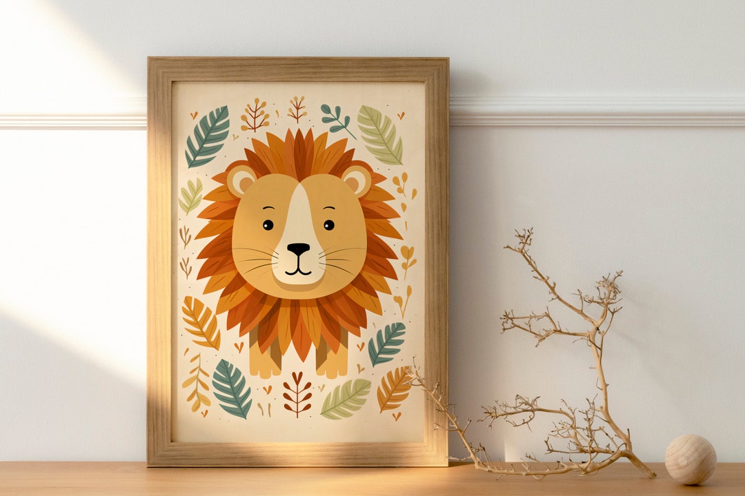 Löwe Poster Kinderzimmer Löwenstarker Löwe Kinderzimmer - Etsy