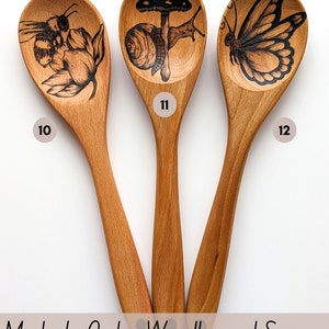 Woodburned Spoons Pyrography, Wood Spoon, Wooden Spoon, Kitchen Spoon ...