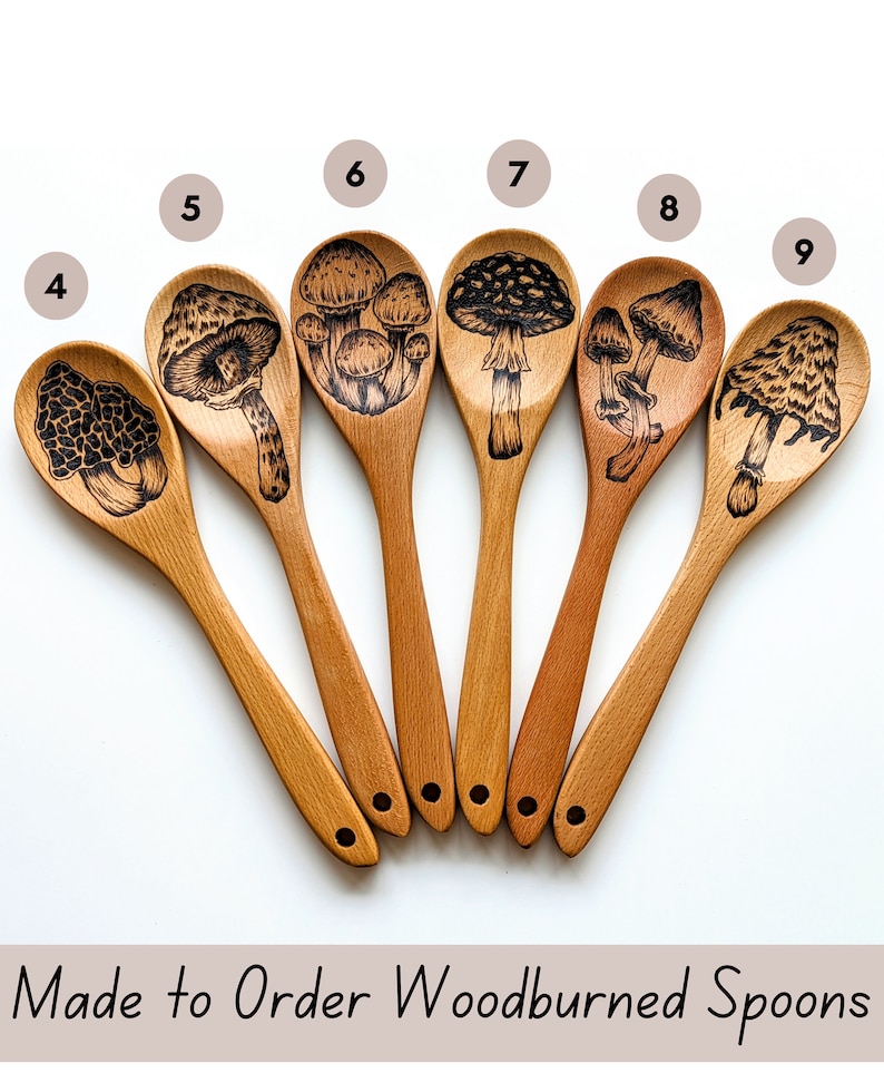 Woodburned Spoons Pyrography, Wood Spoon, Wooden Spoon, Kitchen Spoon ...