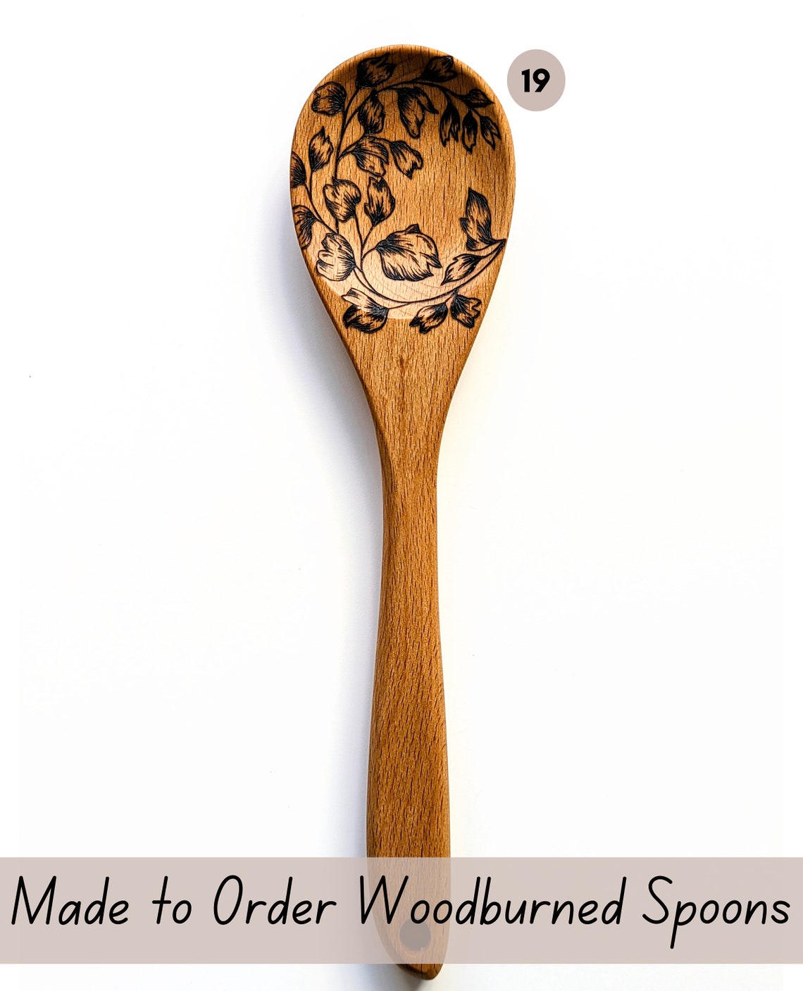 Woodburned Spoons Pyrography, Wood Spoon, Wooden Spoon, Kitchen Spoon ...