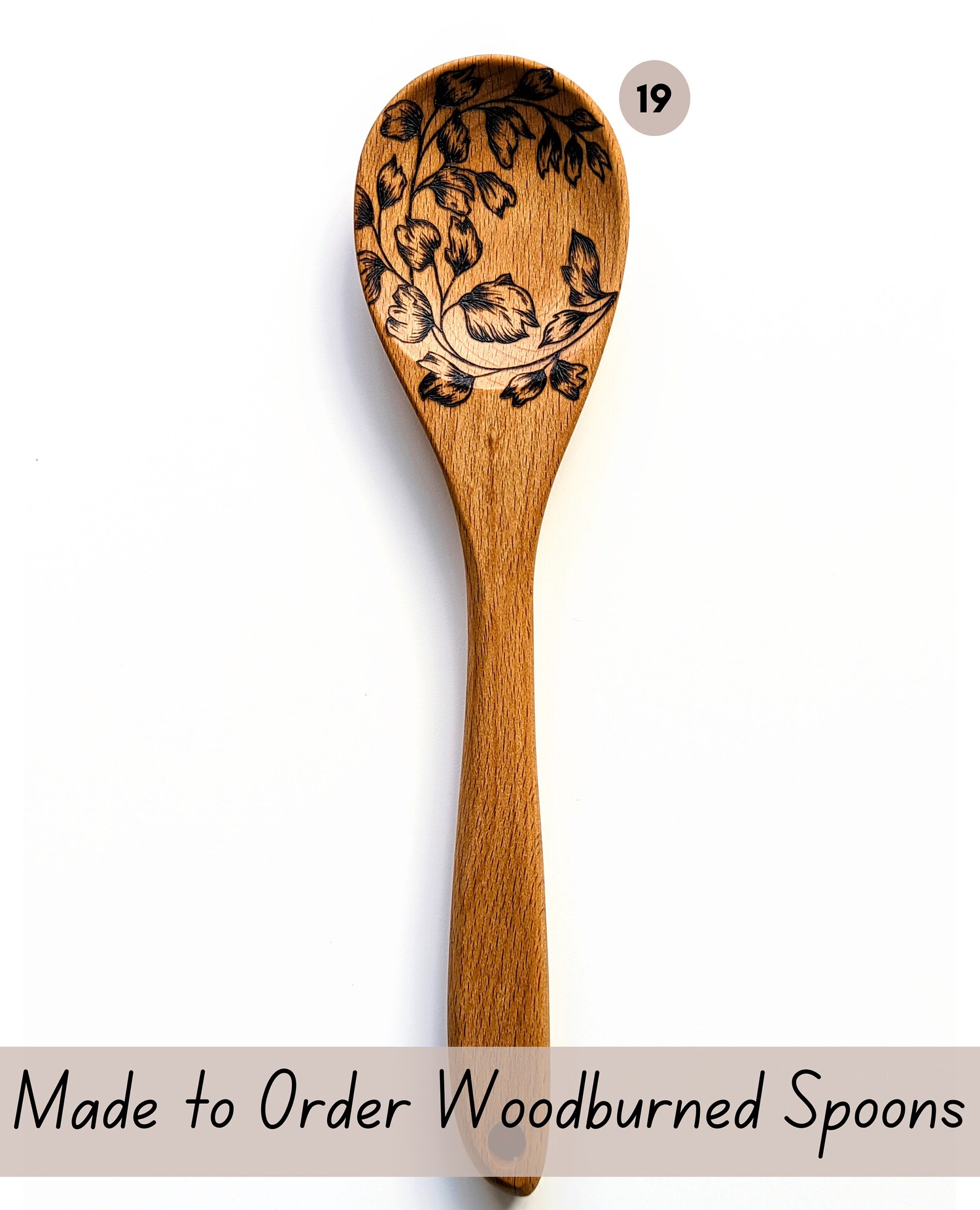 Woodburned Spoons Pyrography, Wood Spoon, Wooden Spoon, Kitchen Spoon ...
