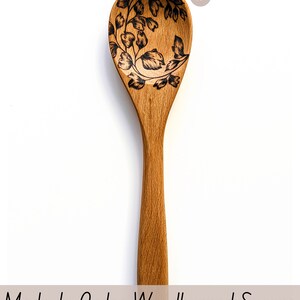 Woodburned Spoons Pyrography, Wood Spoon, Wooden Spoon, Kitchen Spoon ...