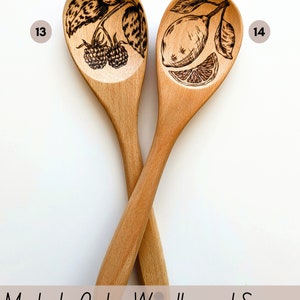 Woodburned Spoons Pyrography, Wood Spoon, Wooden Spoon, Kitchen Spoon ...