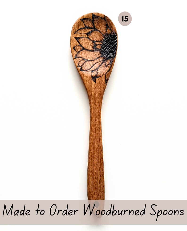 Woodburned Spoons Pyrography, Wood Spoon, Wooden Spoon, Kitchen Spoon ...