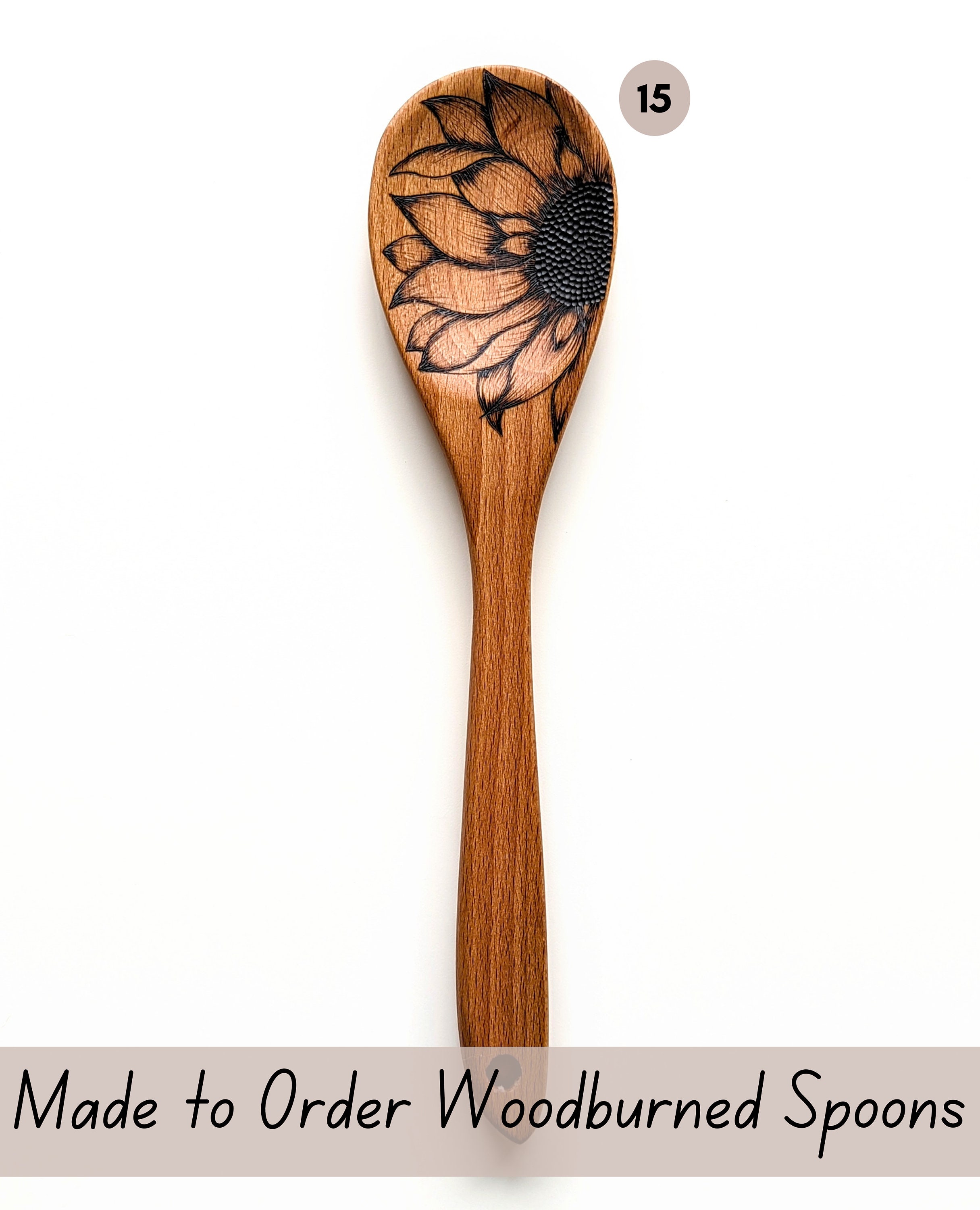Woodburned Spoons Pyrography, Wood Spoon, Wooden Spoon, Kitchen Spoon ...