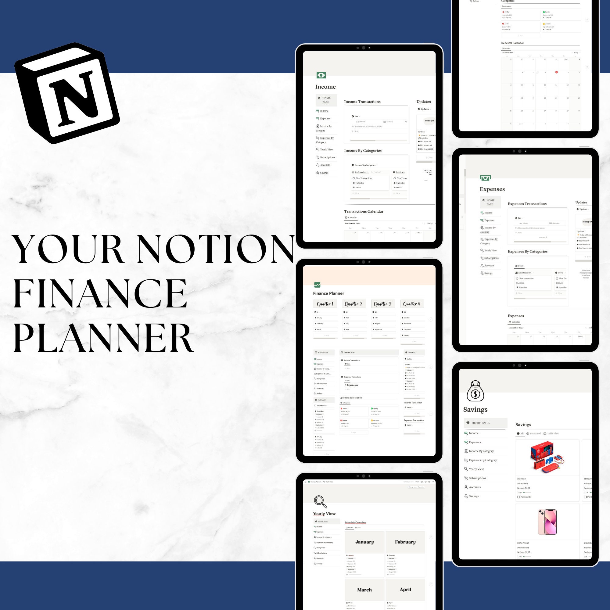Notion Template Personal Finance Tracker Budget Tracker Income Expense ...