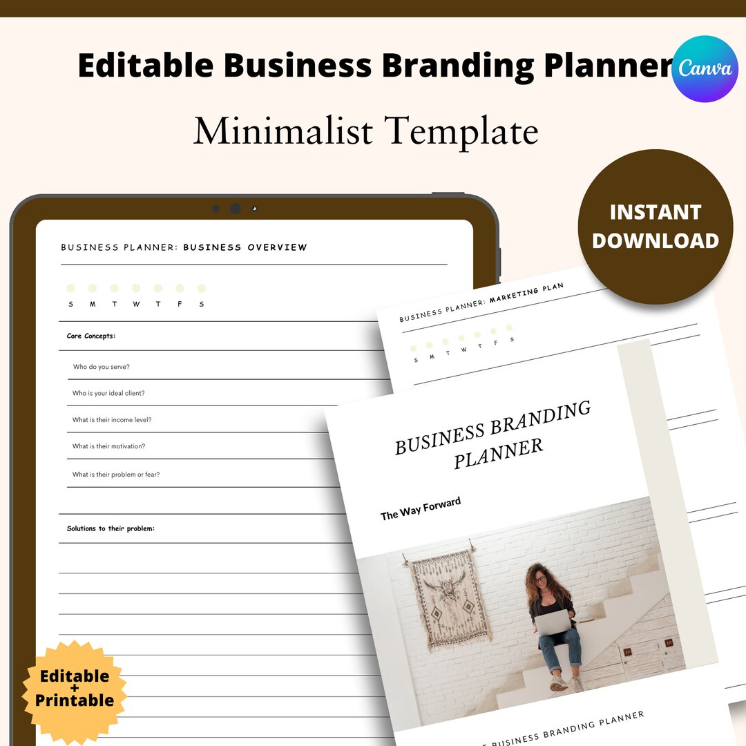Editable Business Branding Planner, Online Business Personal Business ...