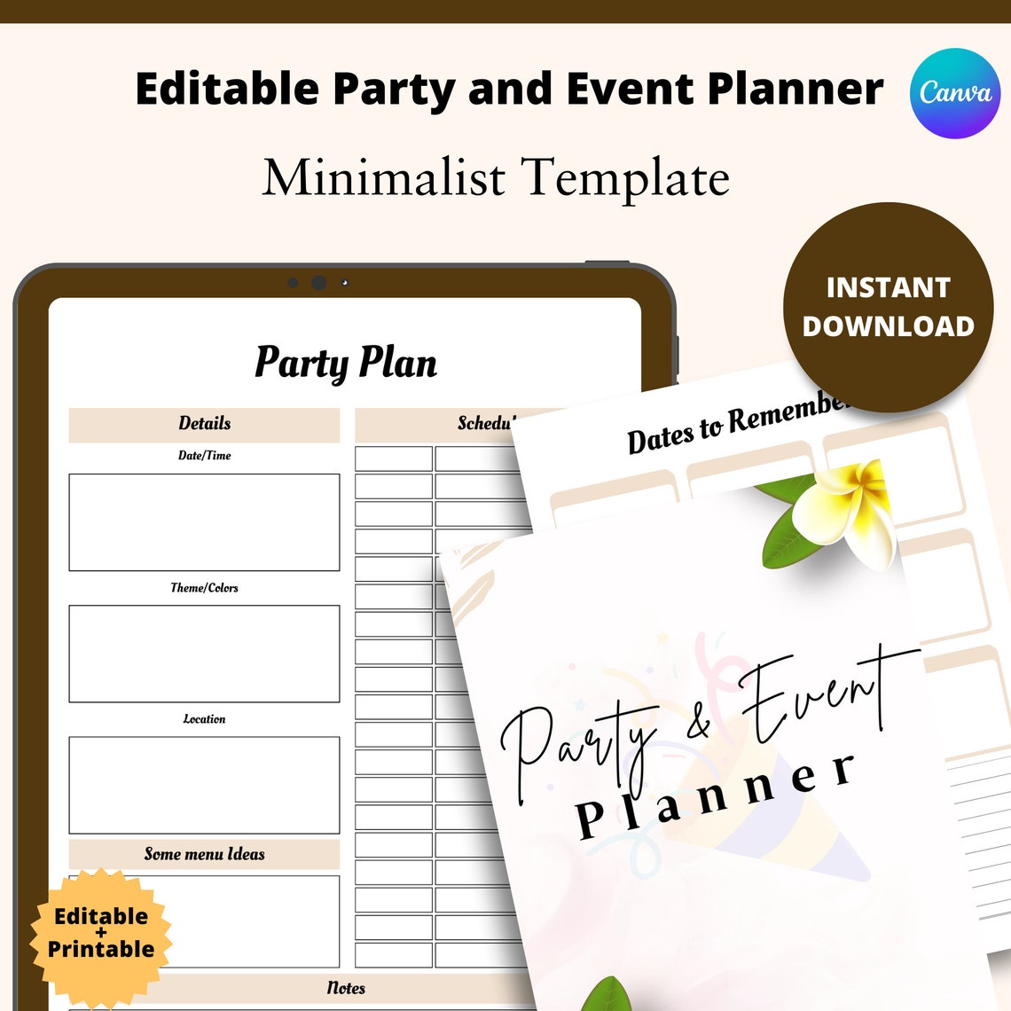 Printable Event Planner | Party Planner | Birthday Party Organizer ...