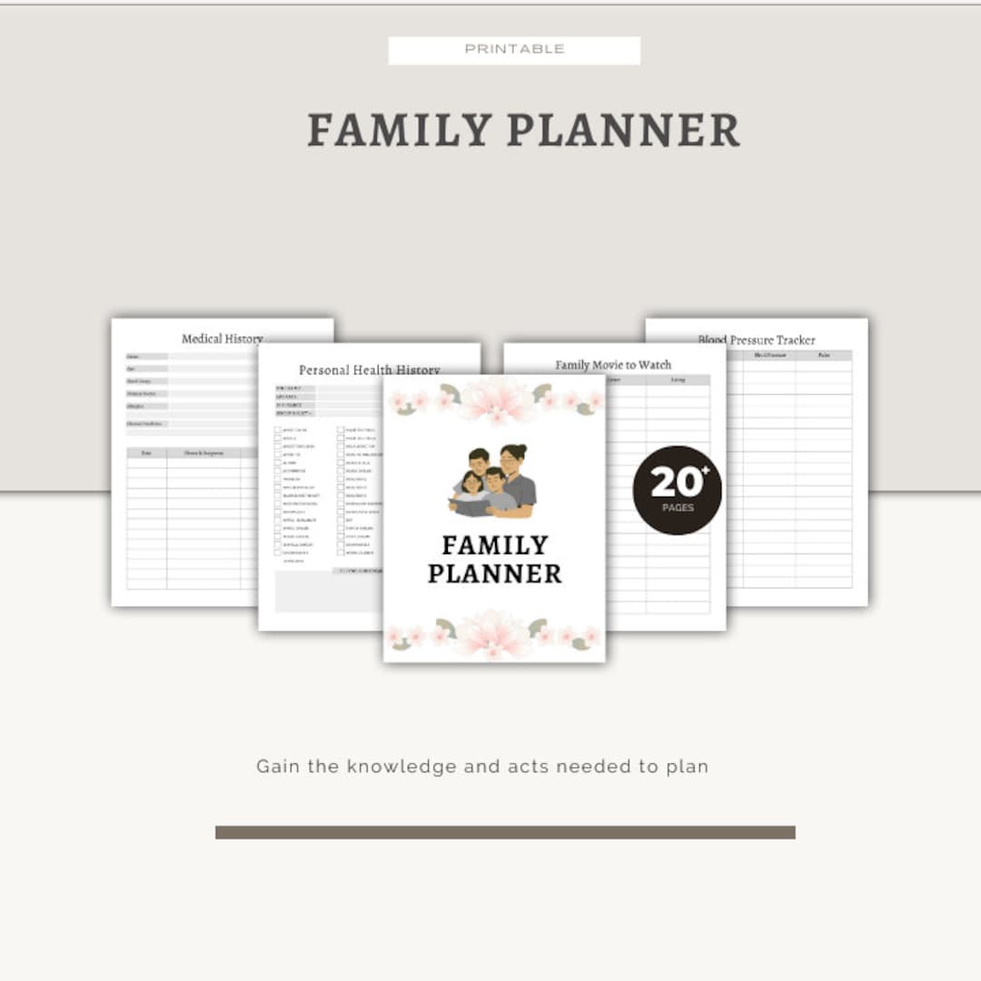 Family Planner Printable, Family Schedule Organizer, Instant Digital ...