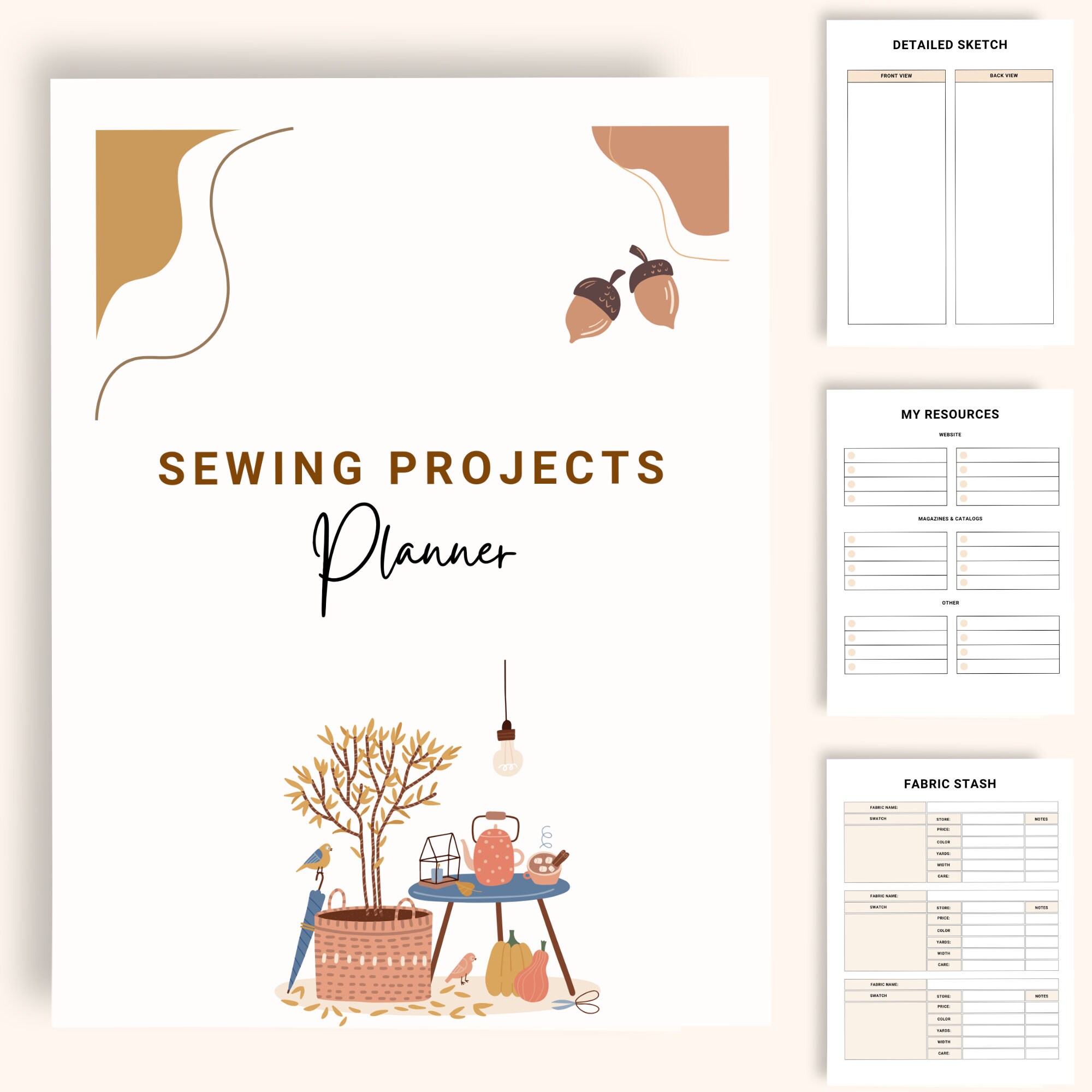 Editable Sewing Project Planner, Printable Sewing Project Planner ...