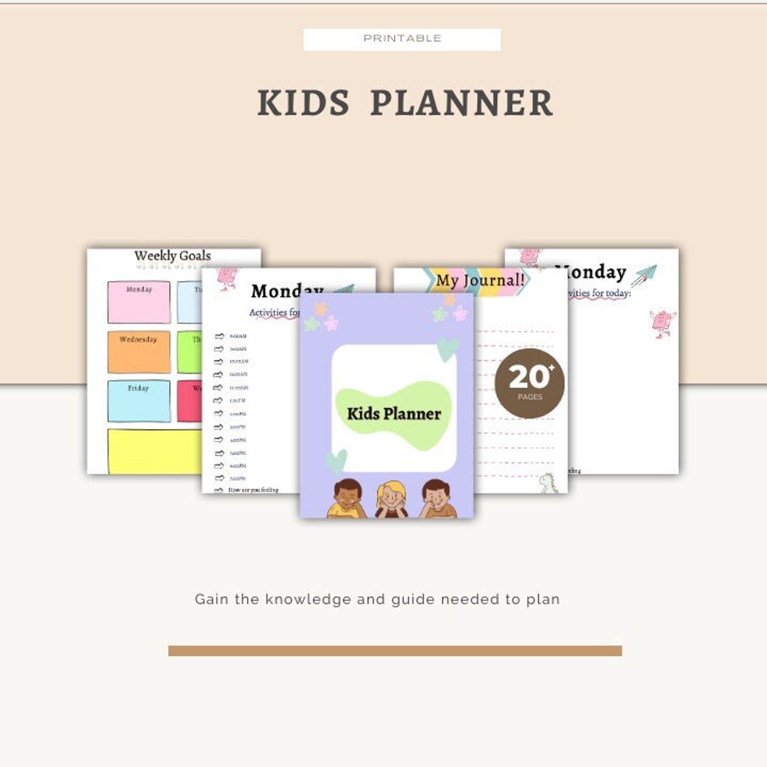 Kids Printable Planner, Kids Weekly Planner, Childrens Activity ...