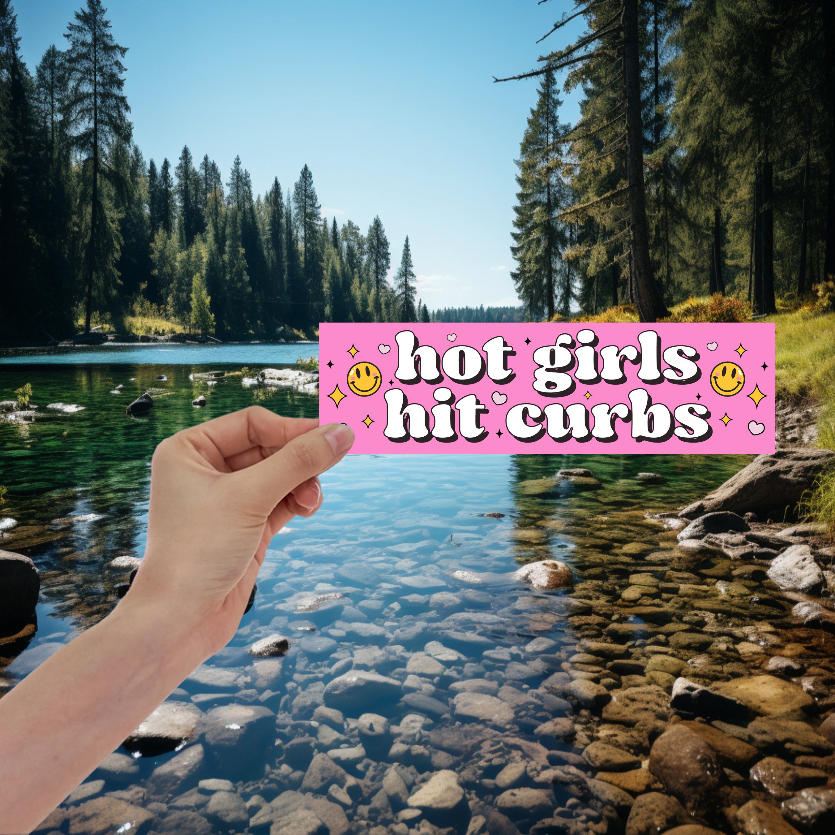 Hot Girls Hit Curbs, Window Decorations, Hitting the Curb - Etsy