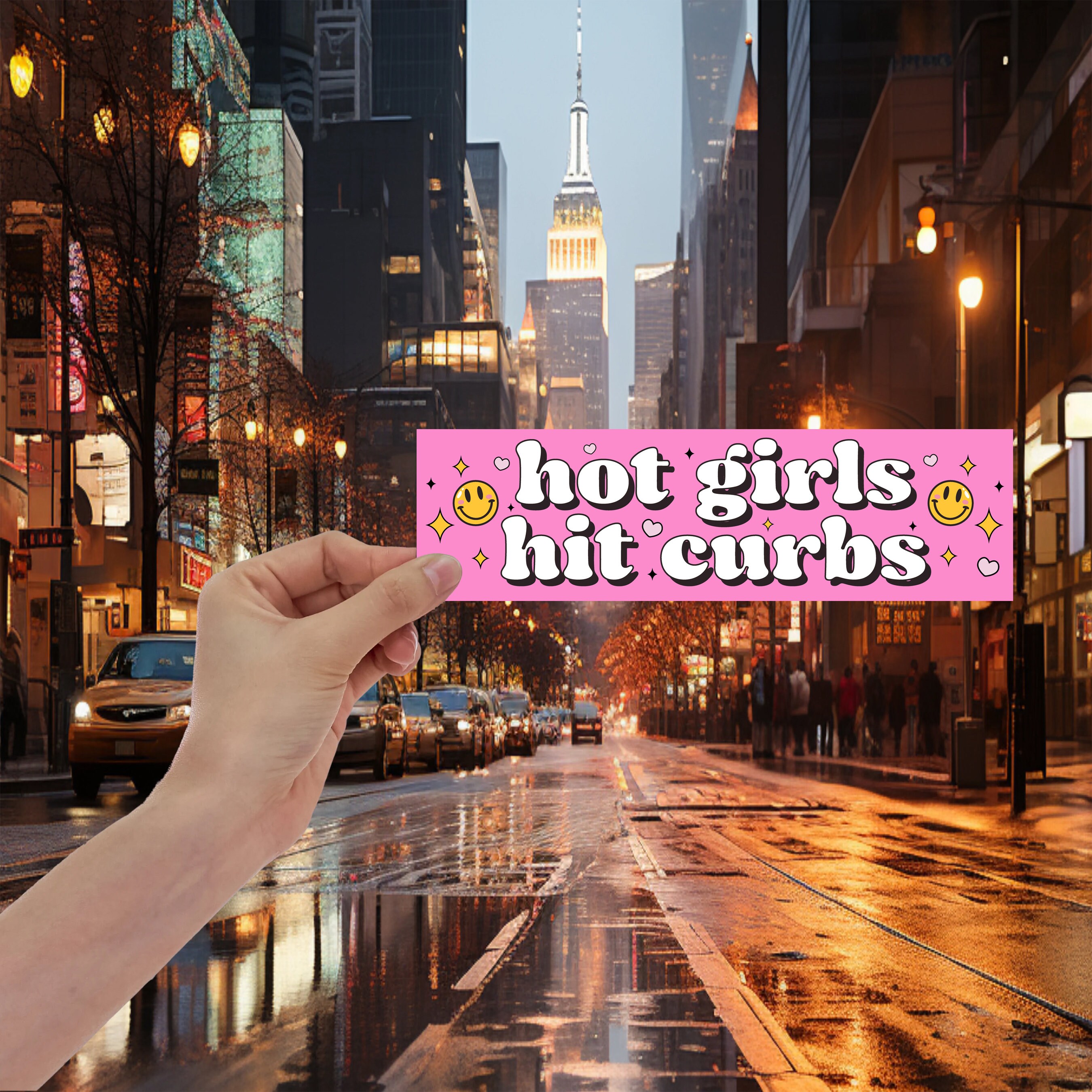 Hot Girls Hit Curbs, Window Decorations, Hitting the Curb - Etsy