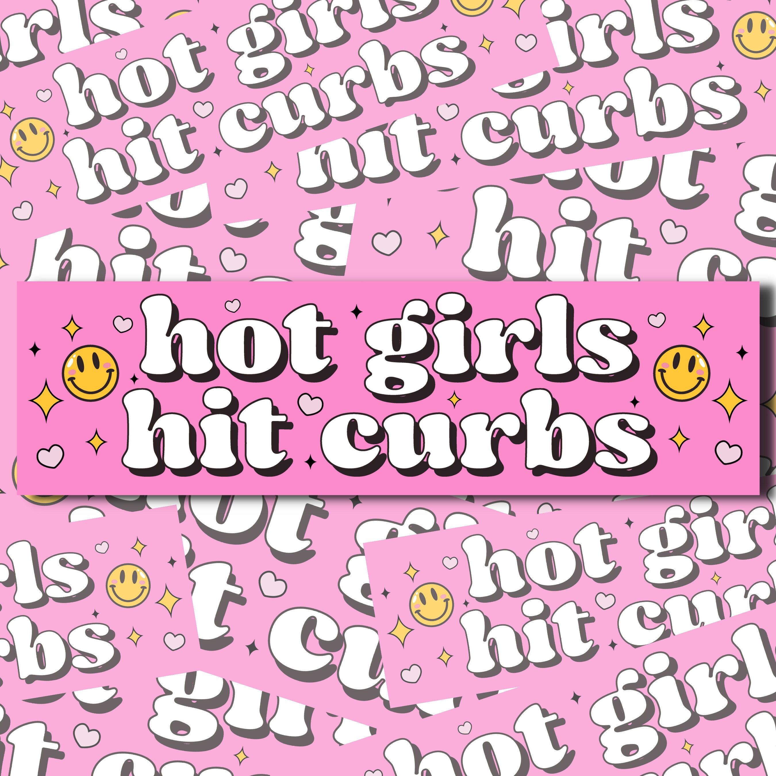 Hot Girls Hit Curbs, Window Decorations, Hitting the Curb - Etsy