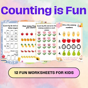 Counting Worksheets for Kids - Bundle of 10+ Fun Maths Worksheets for ...
