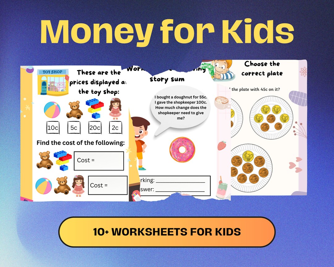 Counting Money Worksheets for Kids - Bundle of 10+ Printable Math Money ...