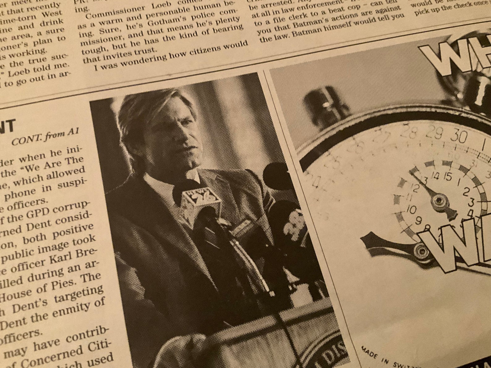 Batman Begins Gotham Times Newspaper Full Sized Opens up Screen ...