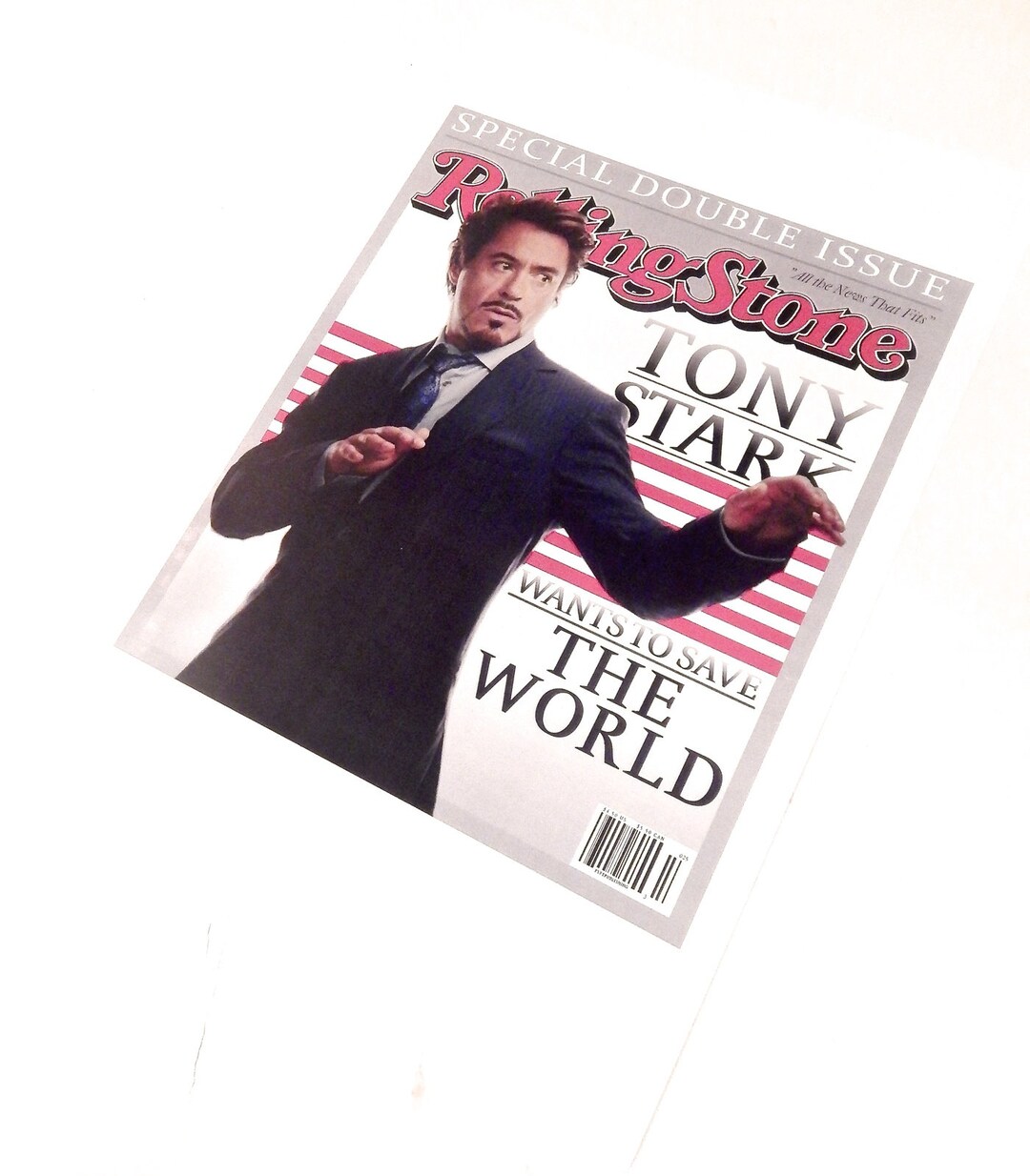 Iron Man Rolling Stone Magazine Cover Tony Stark Saves the World Custom ...