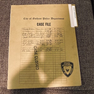 Batman Begins Wayne Murder Gotham File Top Secret Joker Movie Prop ...