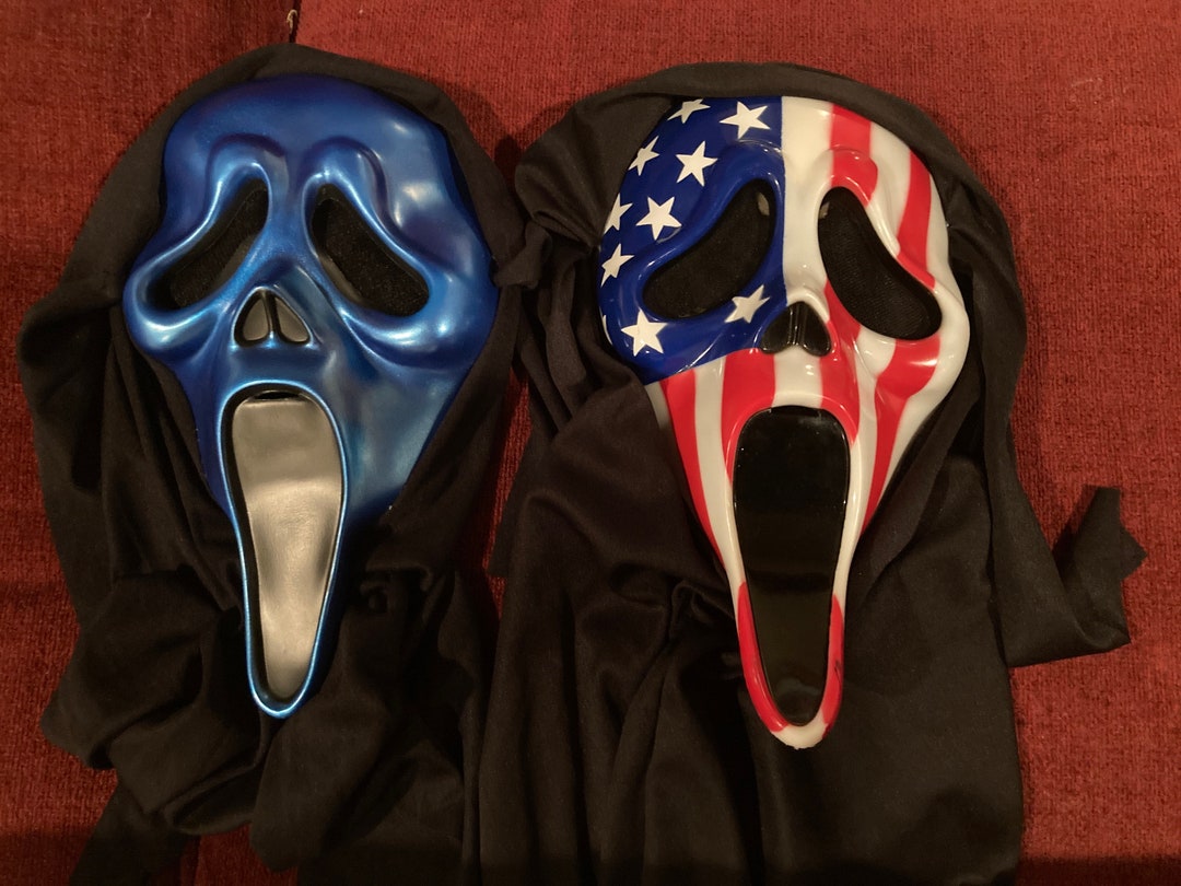 Scream Mask Lot of 2 RARE BLUE Metallic Must See Funworld - Etsy