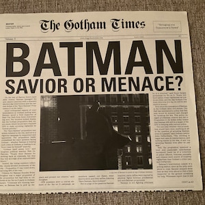 Batman Begins Gotham Times Newspaper Full Sized Opens up Screen ...