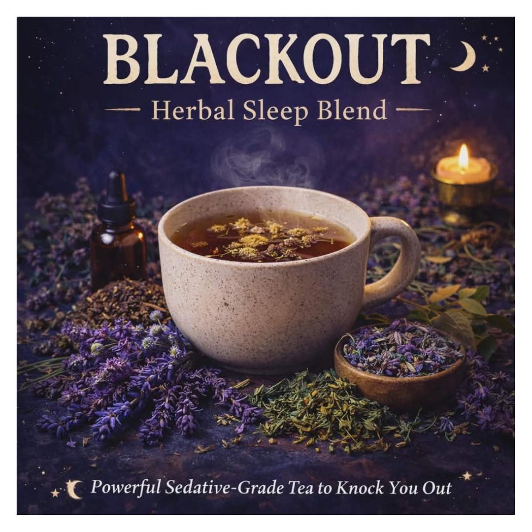 Blackout Herbal Sleep Blend | Strong Sleep Tea Blend | Nighttime ...