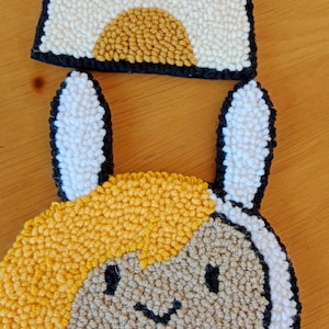 Adventure Time Punch Needle Coaster Set: Handmade Cartoon Mug Rugs - Etsy