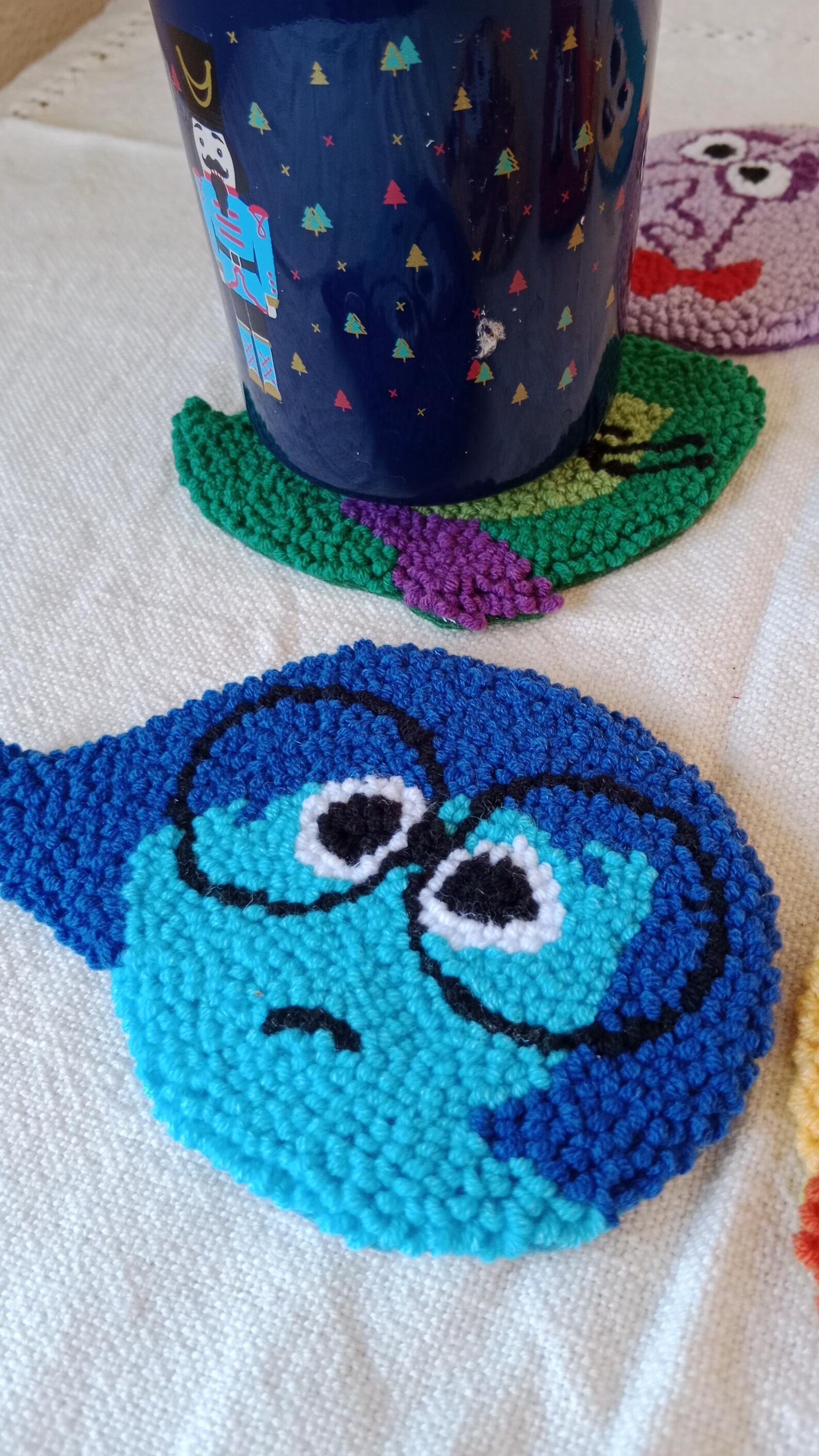 Inside Out Emotions Punch Needle Coasters: Pixar Fan Gift - Etsy