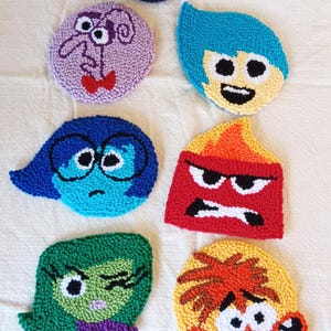 Inside Out Emotions Punch Needle Coasters: Pixar Fan Gift - Etsy