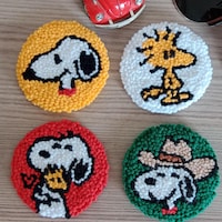 Snoopy Ceramic Car Coaster | Set of Two - Etsy