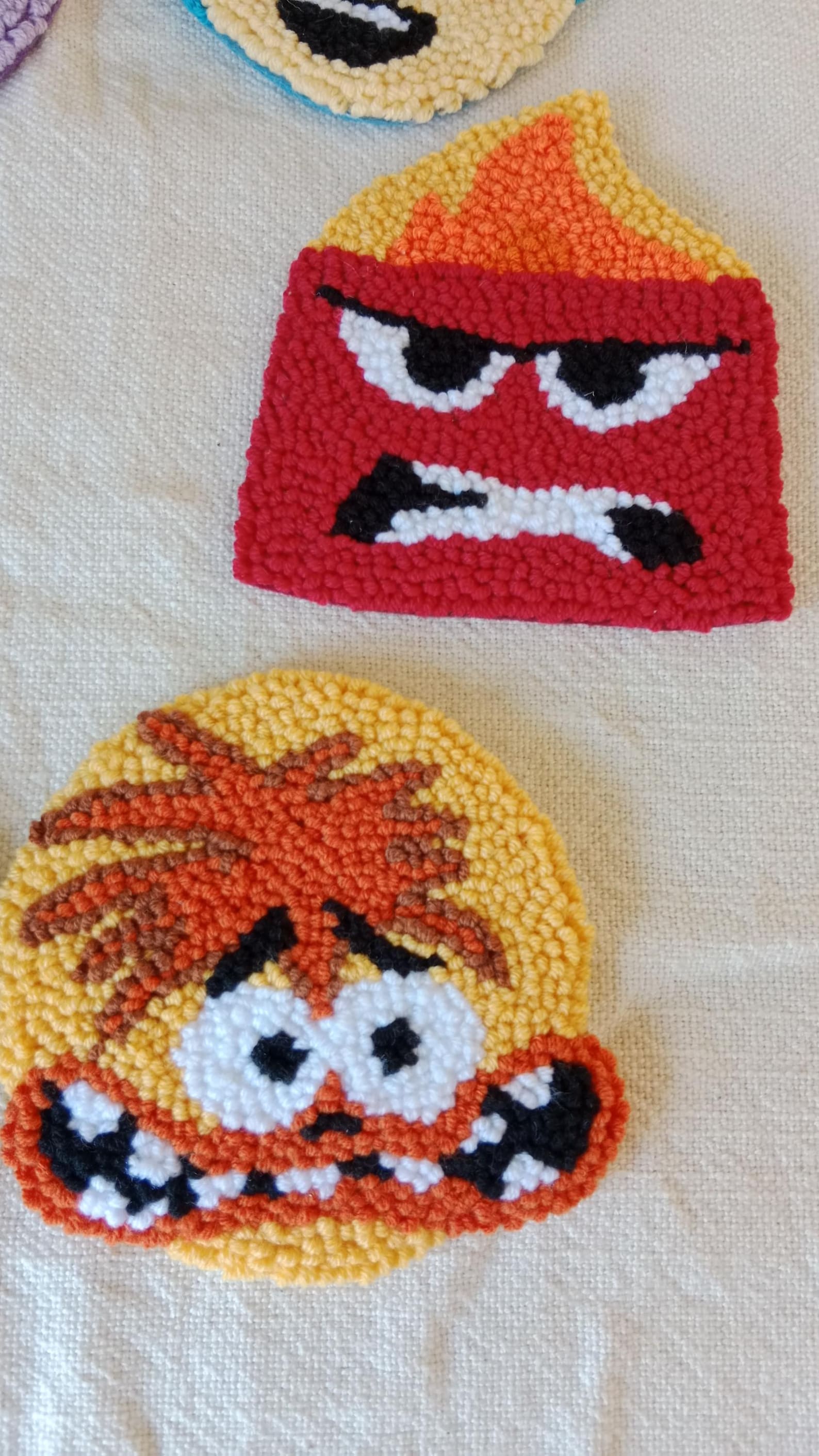 Inside Out Emotions Punch Needle Coasters: Pixar Fan Gift - Etsy