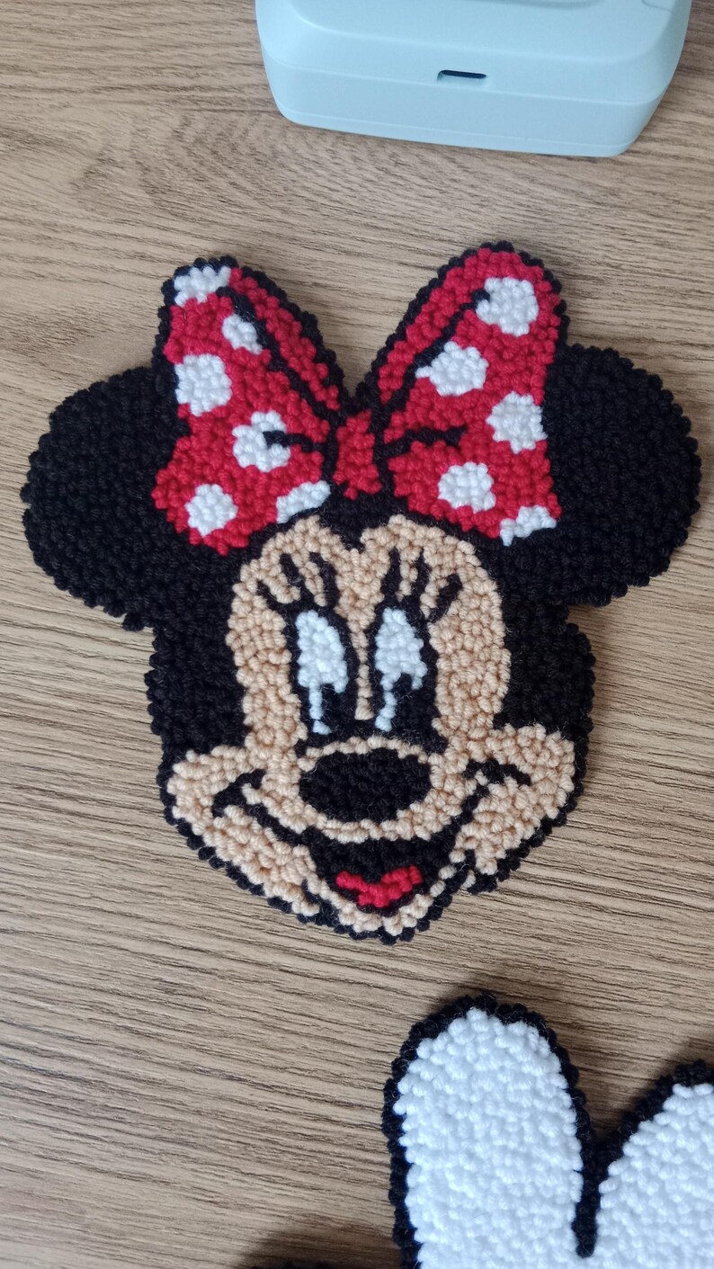 Minnie Mouse Mug Rug: Punch Needle Coaster, Y2K Decor - Etsy