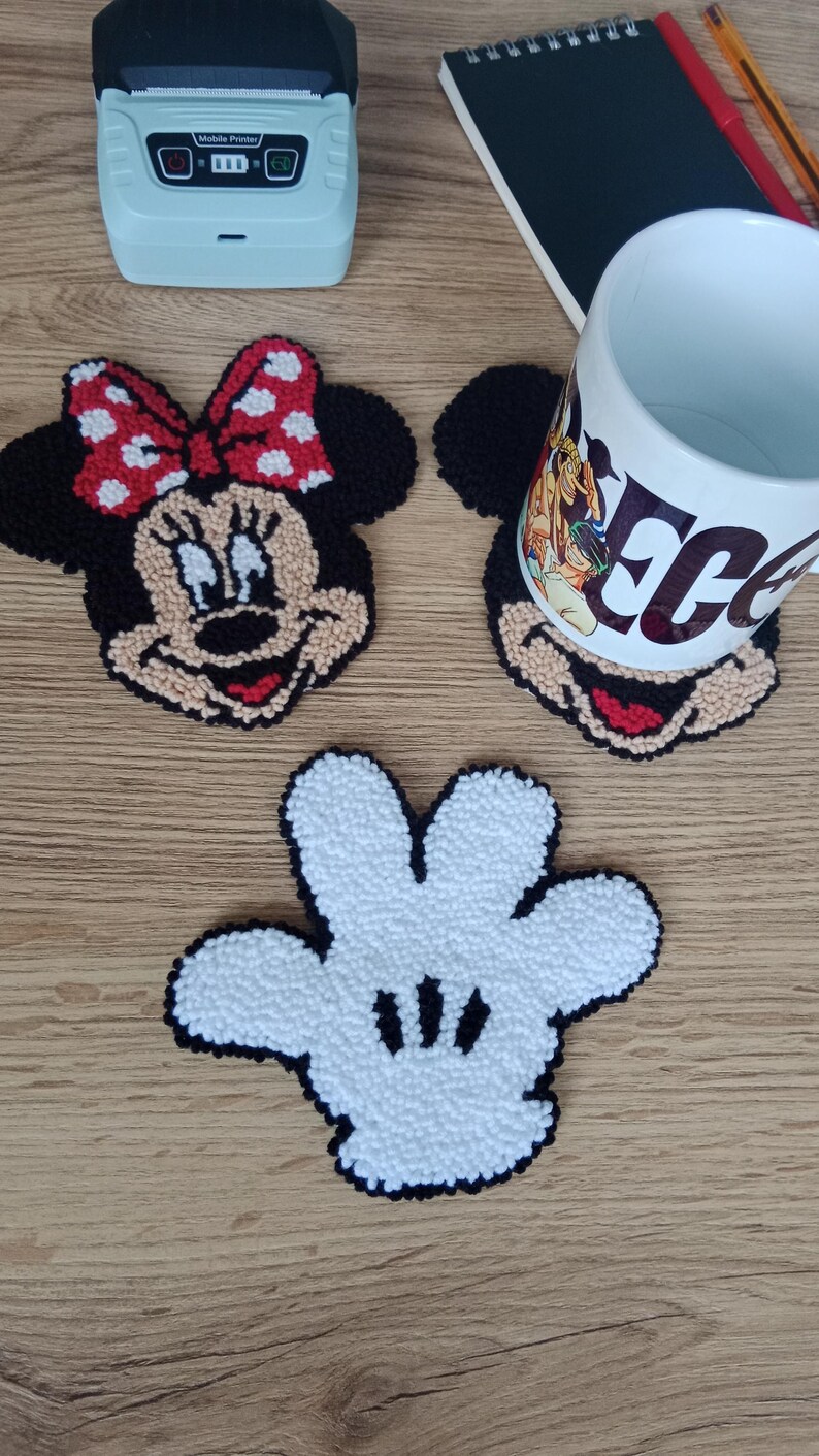 Minnie Mouse Mug Rug: Punch Needle Coaster, Y2K Decor - Etsy