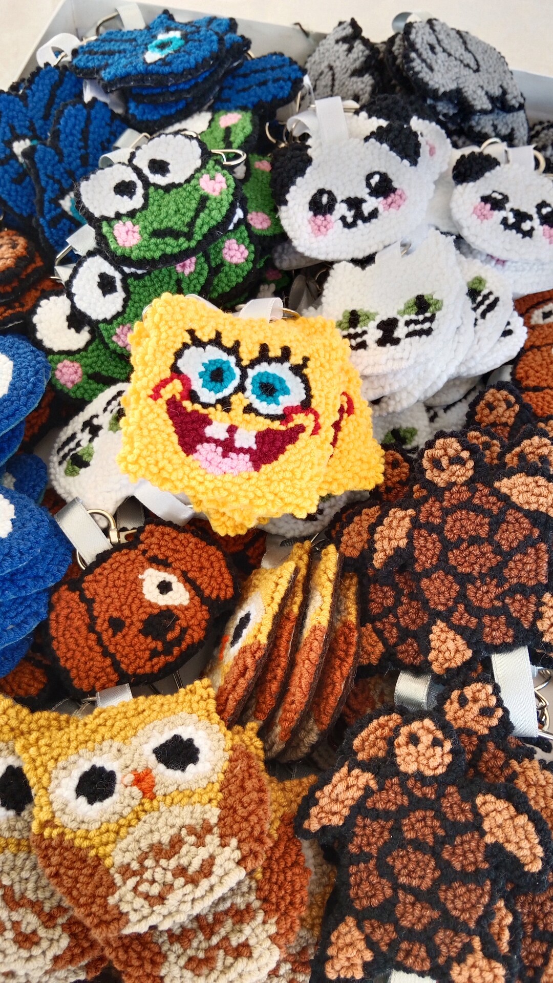 Punch Needle Keychain, Sea Turtles Gift, Whosale Order, Bag Keyring - Etsy