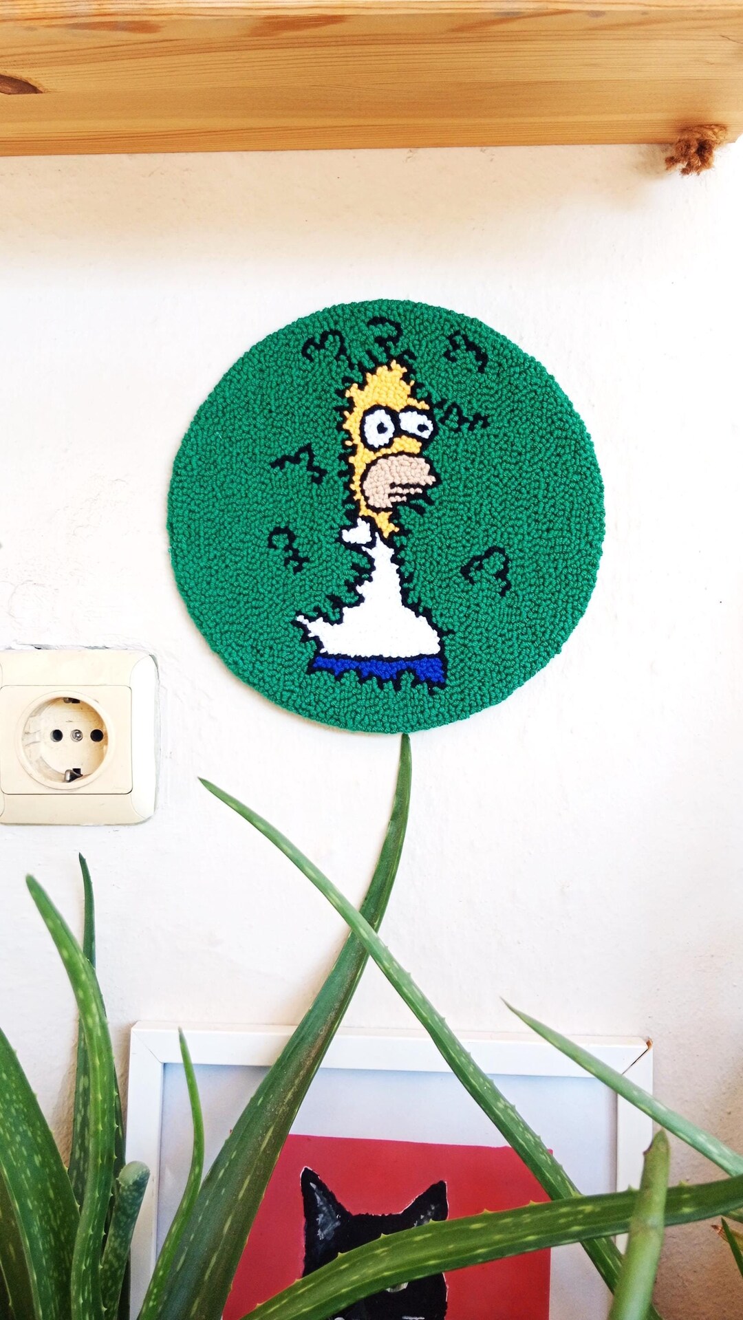 Homer Simpson Wall Art, Homer in the Bushes, Punch Needle Wall Hanging ...