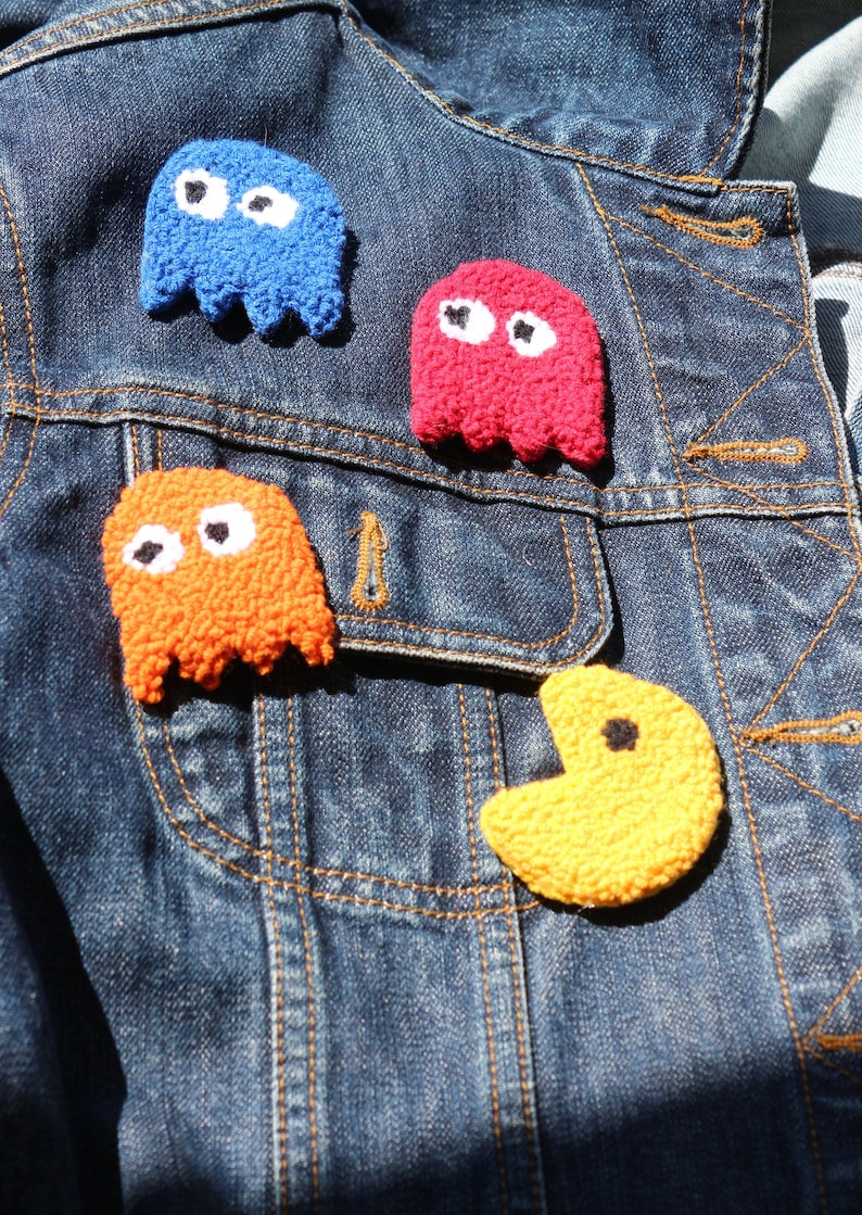 Pac Man Punch Needle Pin, Pac Man Bag Accessories,christmas Gifts - Etsy