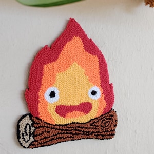 Calcifer Punch Needle Wall Hanging: Anime Decor - Etsy