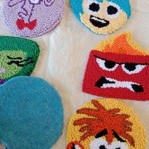 Inside Out Emotions Punch Needle Coasters: Pixar Fan Gift - Etsy